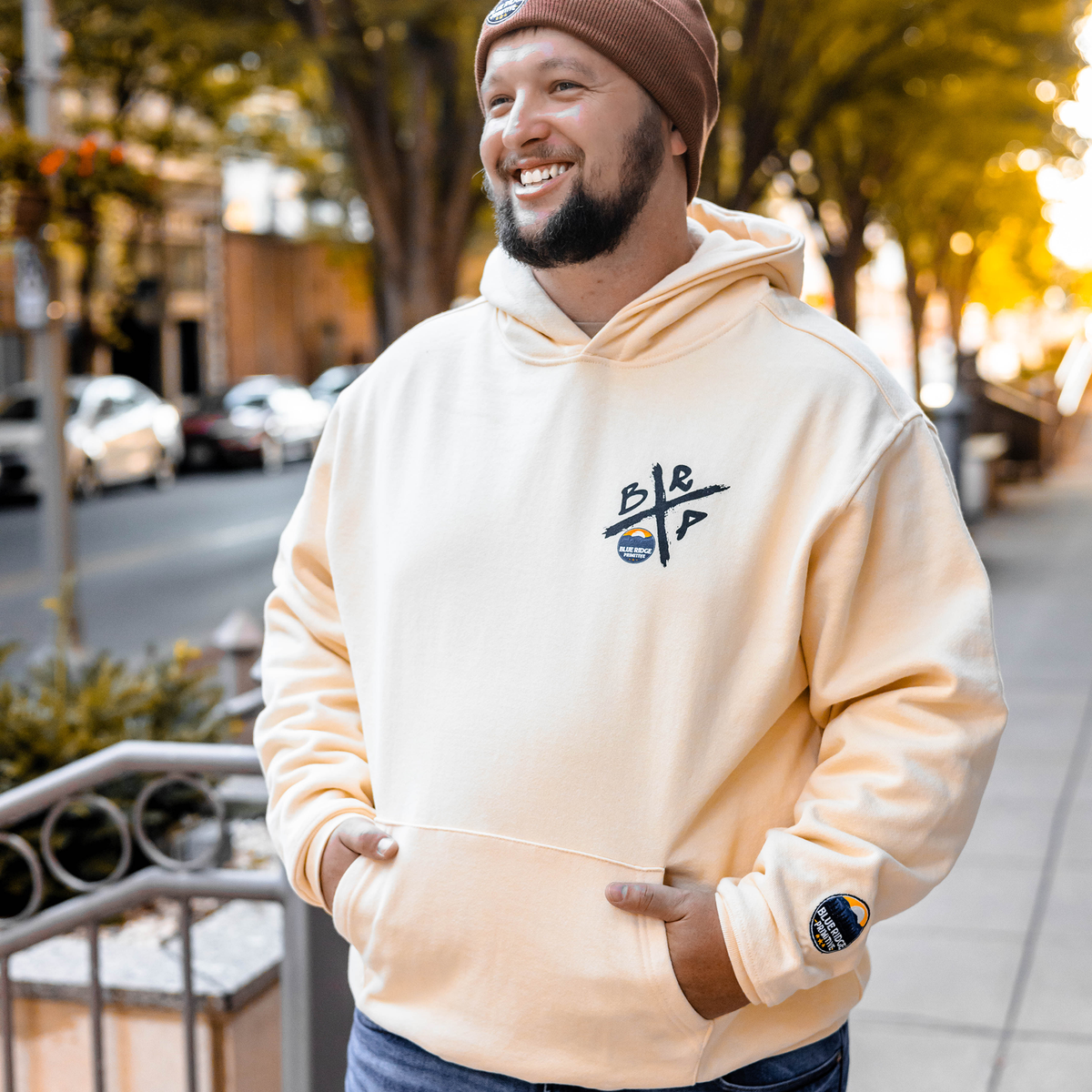 Blue Ridge Primitive Clothing | Crossbar Creme Hoodie | Shop Online